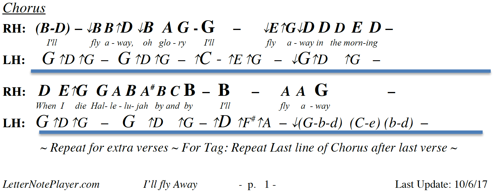 I'll Fly Away ~ Southern Gospel ~ LetterNotes